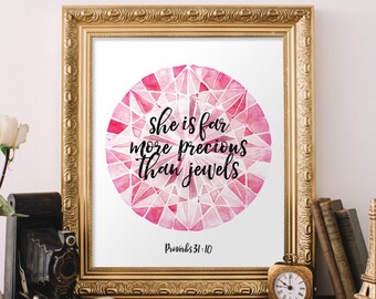 Nursery Wall Decor Printable Bible Verses Proverbs 31:10 | Etsy