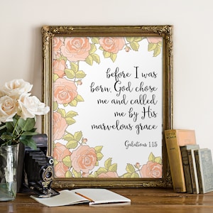 Nursery Bible Verse Art Print, Christian Wall Art Decor, Bible Verse ...