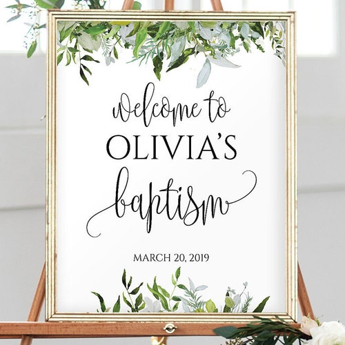 Baptism Welcome Sign Personalized Baptism Print Custom - Etsy