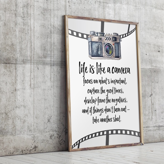 Camera Angle Quotes Life Is Like Camera Etsy UK