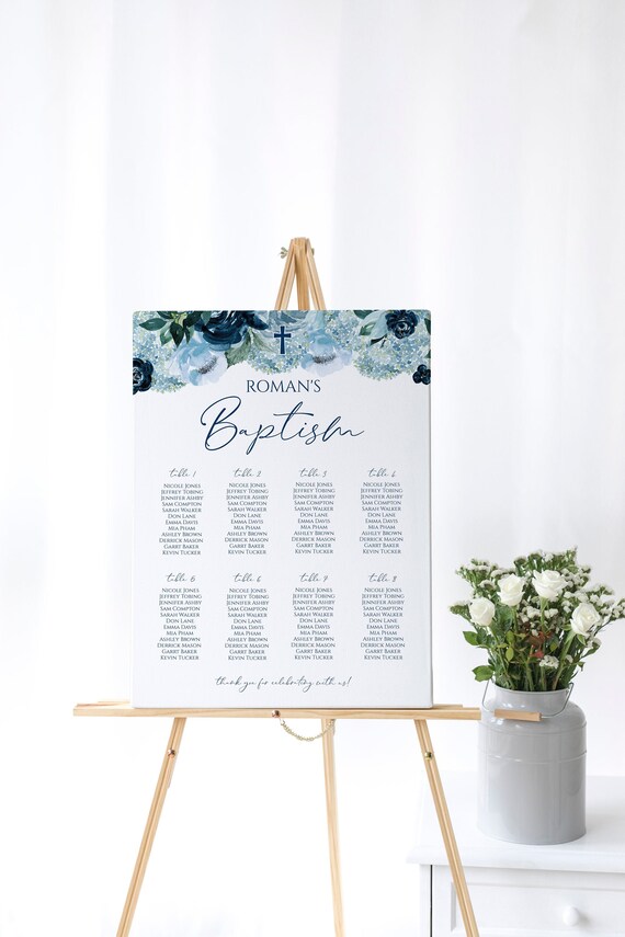 Printable Baptism Seating Chart Template DIY Seating Chart - Etsy