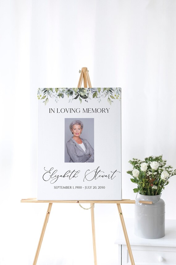 In Loving Memory Sign With Photo Memorial Service Ideas | Etsy