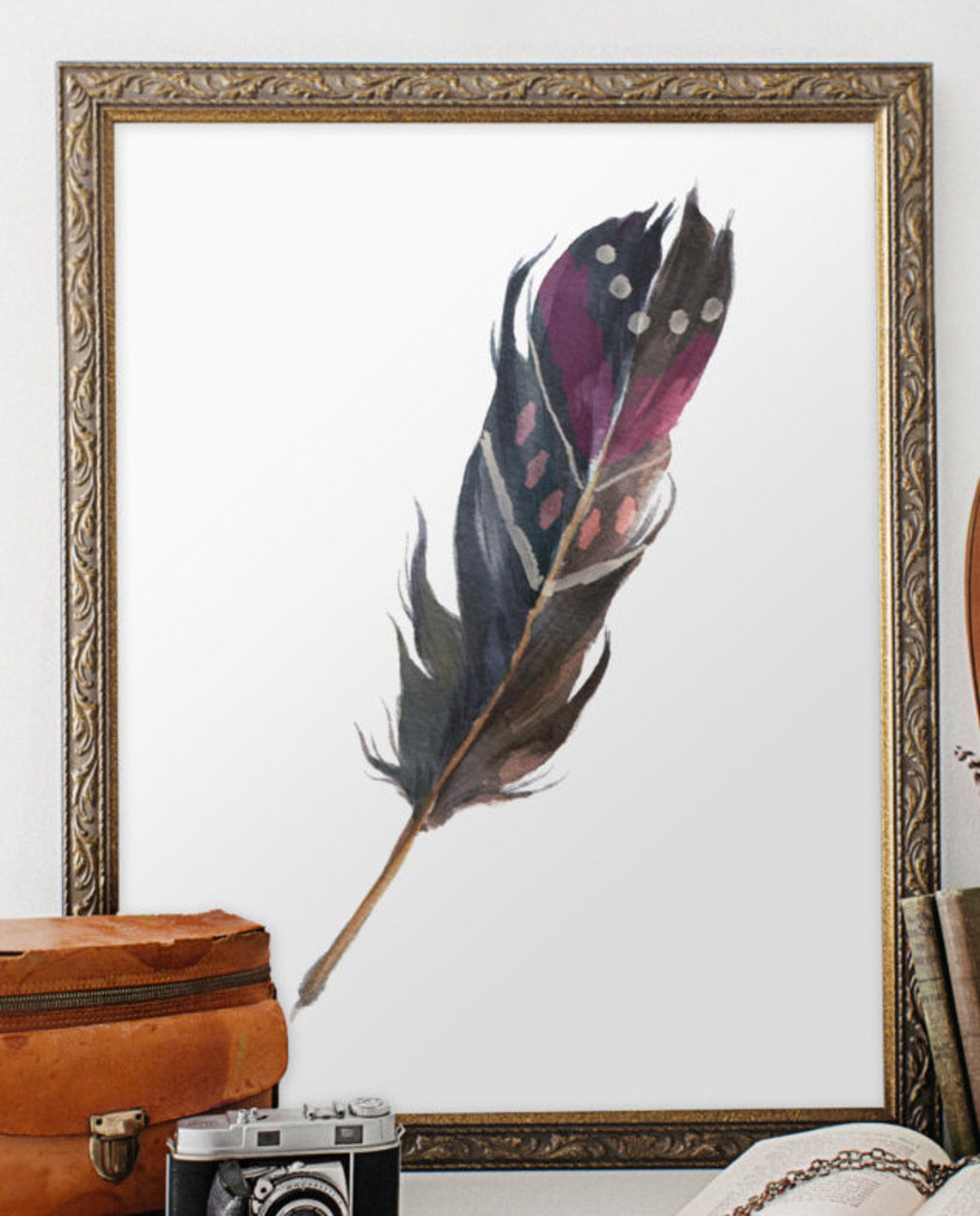 Printable Feather Poster Wall Art Printable Decor Instant | Etsy