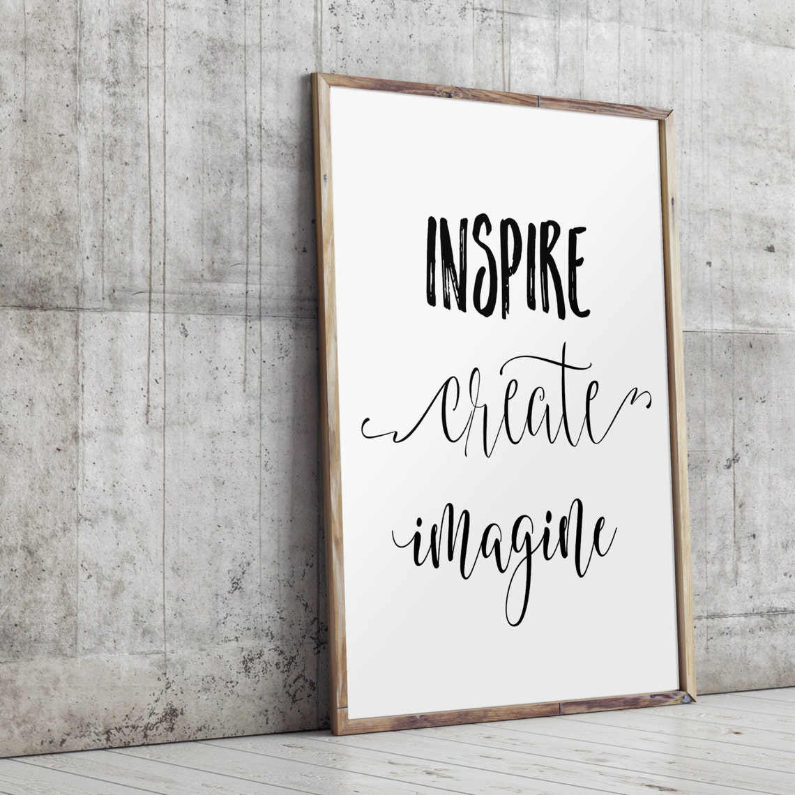 Inspire Create Imagine Print Inspirational Wall Art Trendy - Etsy
