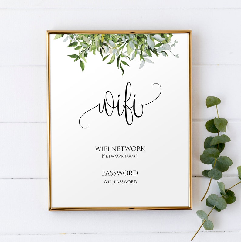 Wifi Password Sign Template in 3 Sizes Editable Wifi Sign - Etsy