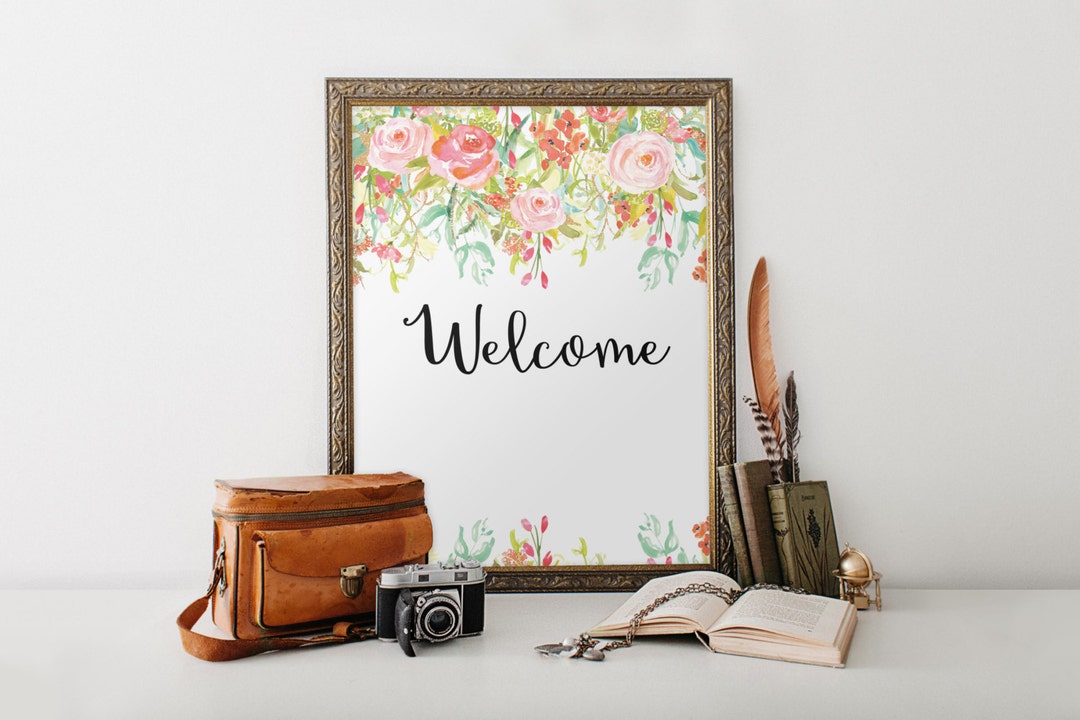 Quote Art Print 8x10 Printable Welcome Calligraphy Wall Art Welcome ...