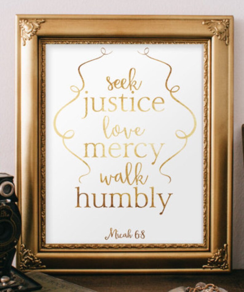 Micah 6 Walk Humbly Bible Verse Love Mercy Scripture | Etsy