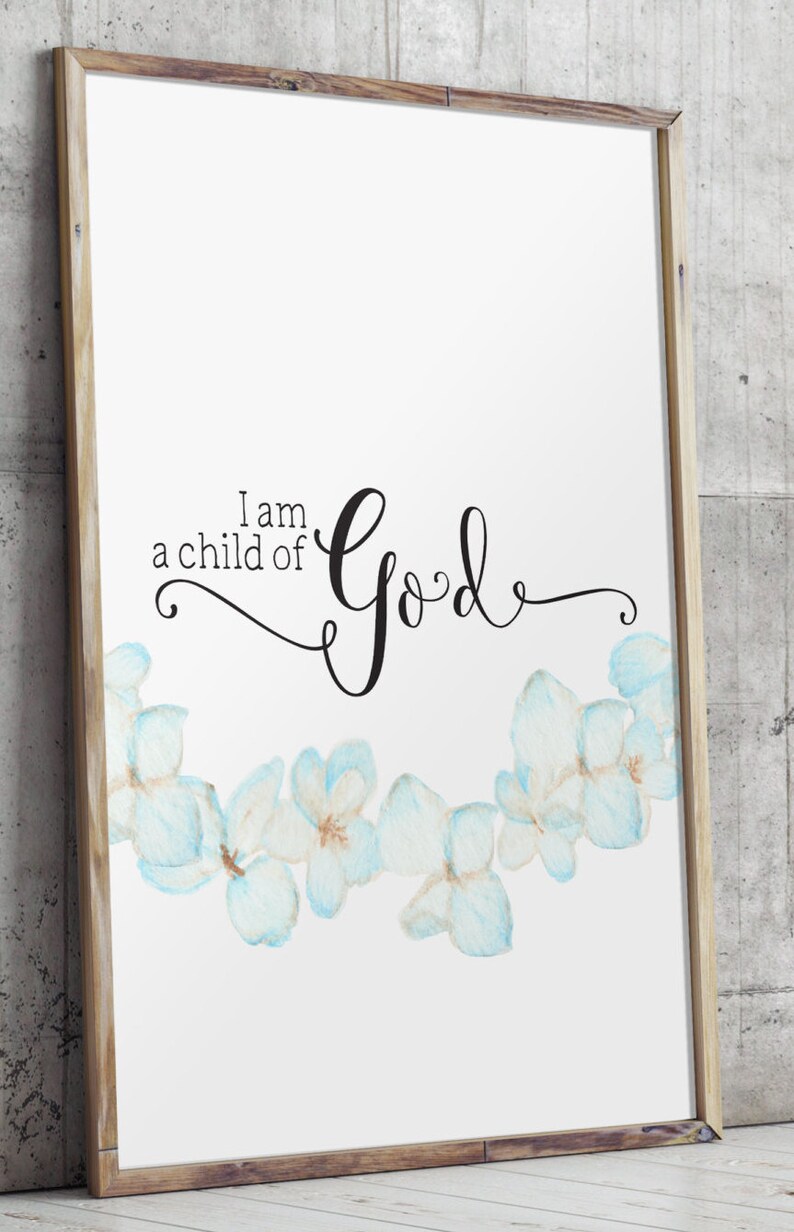 I Am a Child of God Nursery Bible Verse Scripture Art Print - Etsy Hong ...