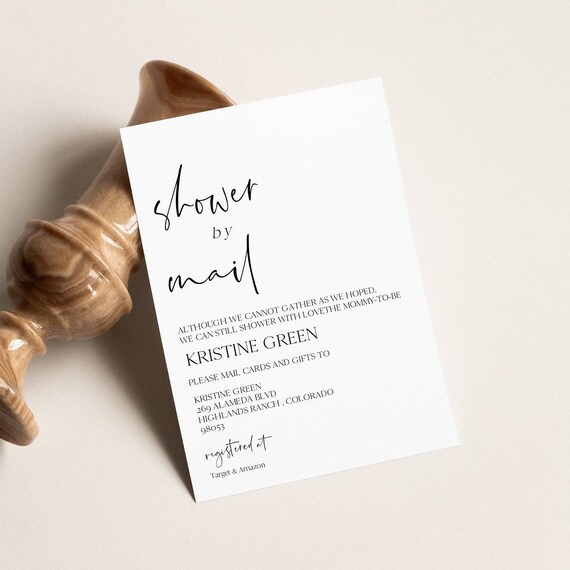 Baby Shower by Mail Template Virtual Greenery Baby Shower - Etsy