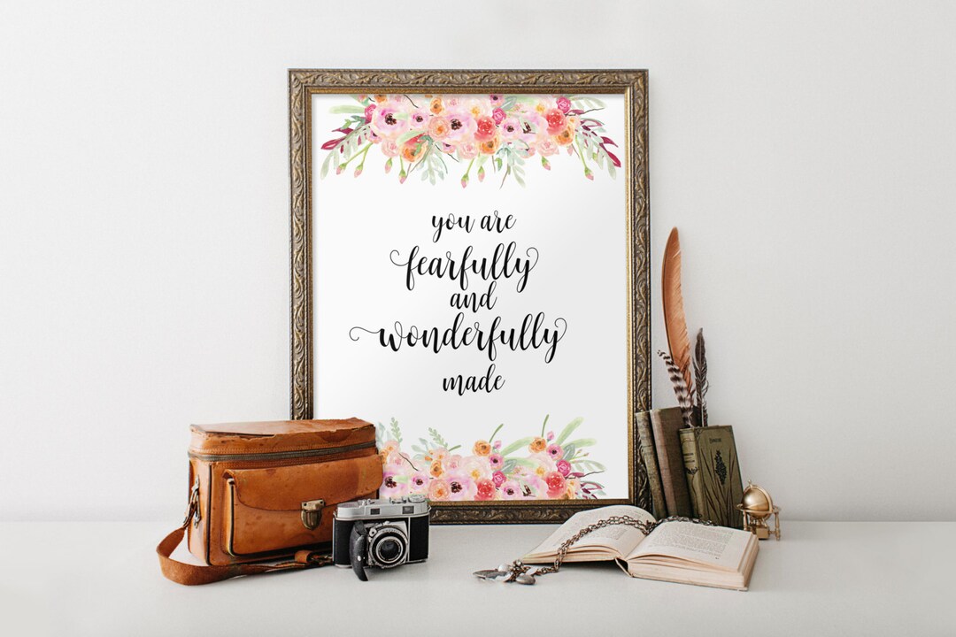 Fearfully and Wonderfully Made, Nursery Wall Art, Psalm 139:14 ...