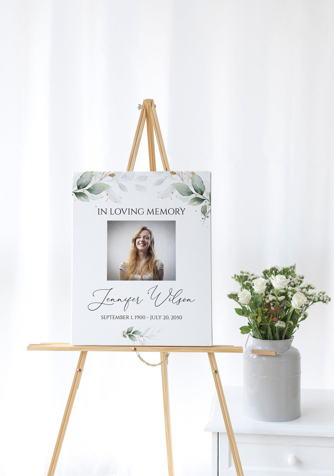 In Loving Memory Sign With Photo, Memorial Service Ideas, Memorial Sign ...
