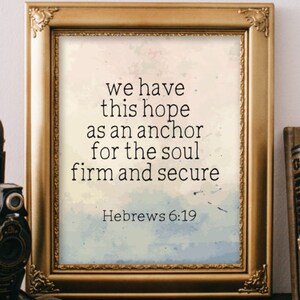 Christian Nursery Wall Art Poster Print Hebrews 6:19 Scripture - Etsy