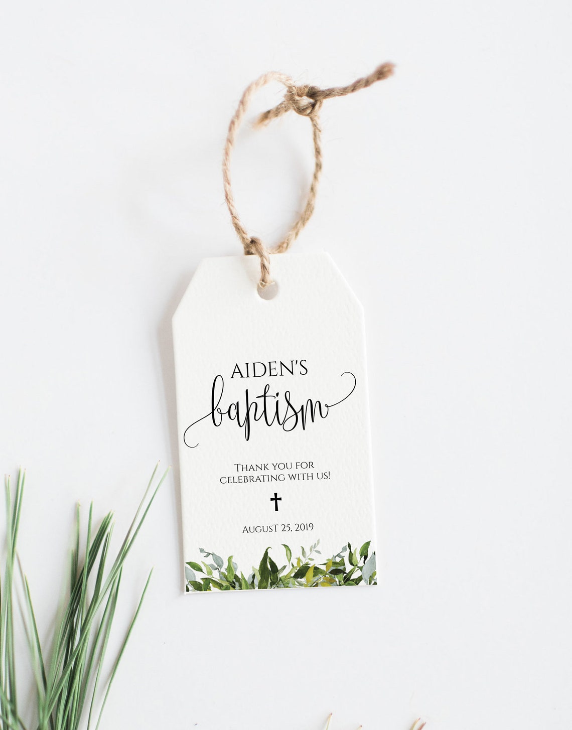 Printable Baptism Favor Tags, First Communion Tags, Floral Baptism Tags ...