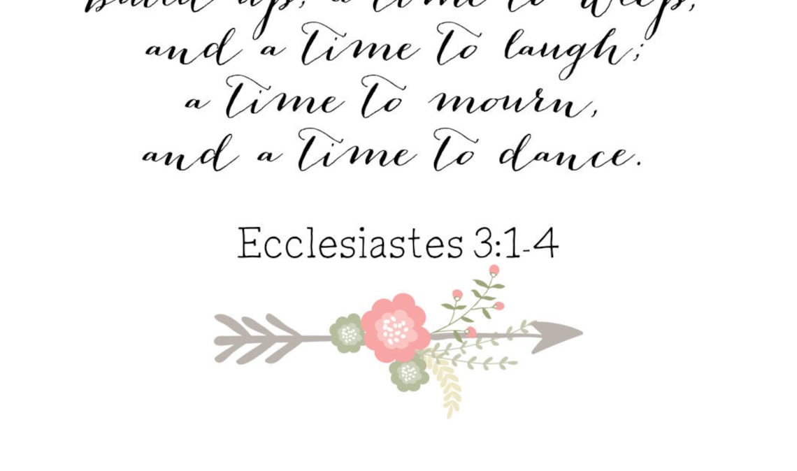 Ecclesiastes 3:1-4 Bible Verse Wall Art Printable Scripture - Etsy