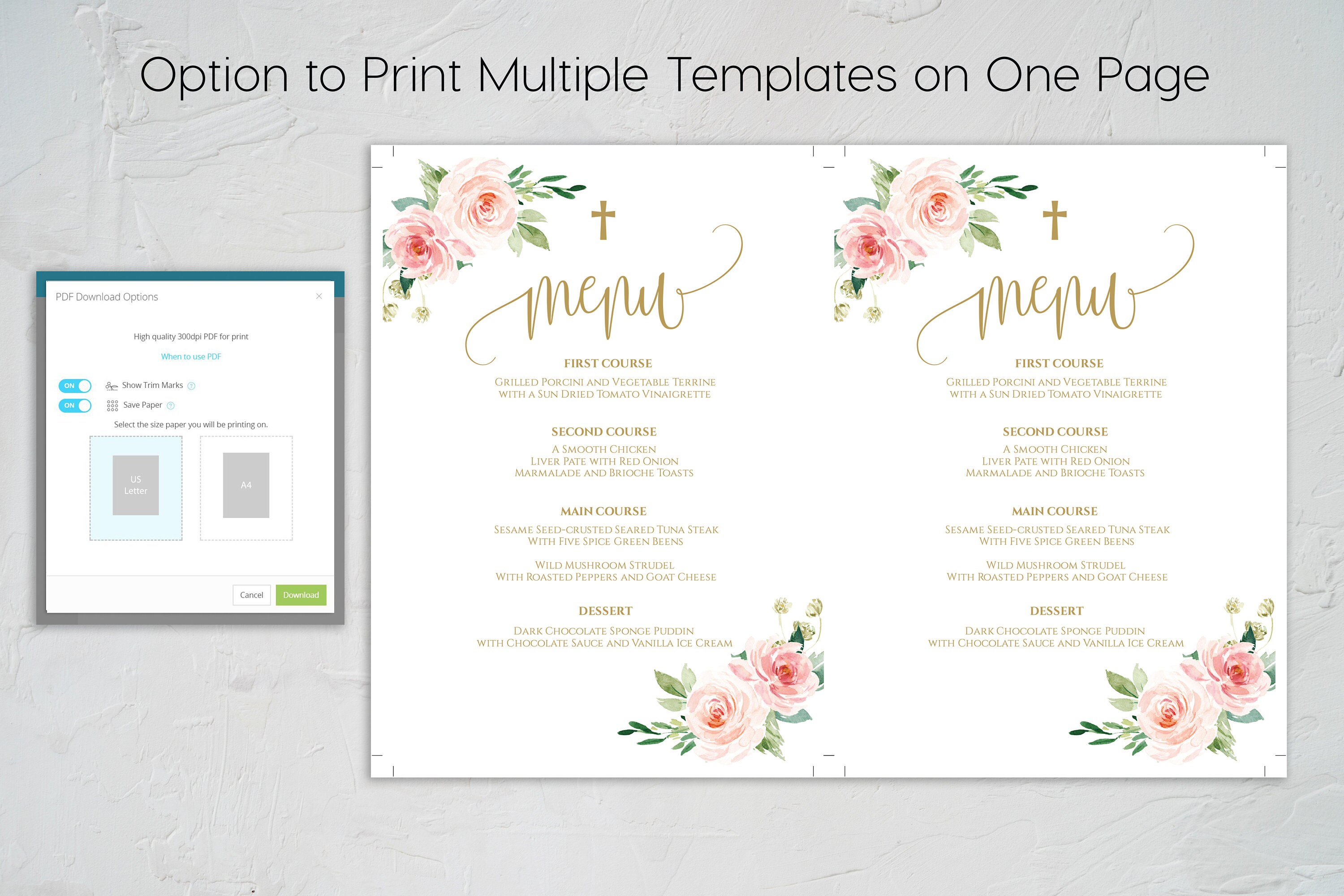 Baptism Menu Instant Download Greenery Baptism Menu Girl | Etsy