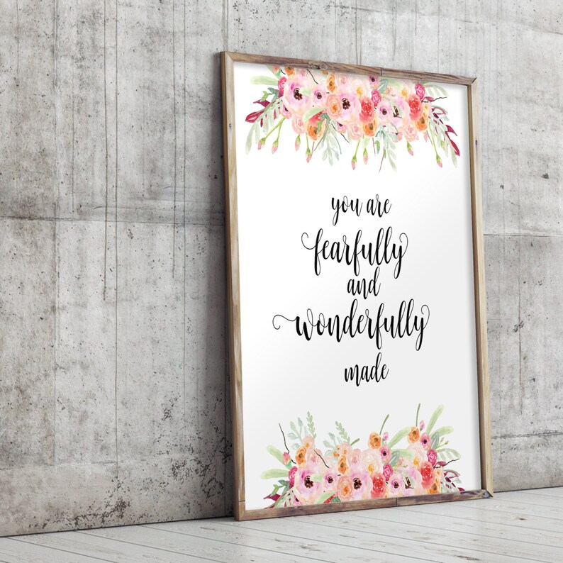 Fearfully and Wonderfully Made, Nursery Wall Art, Psalm 139:14 ...