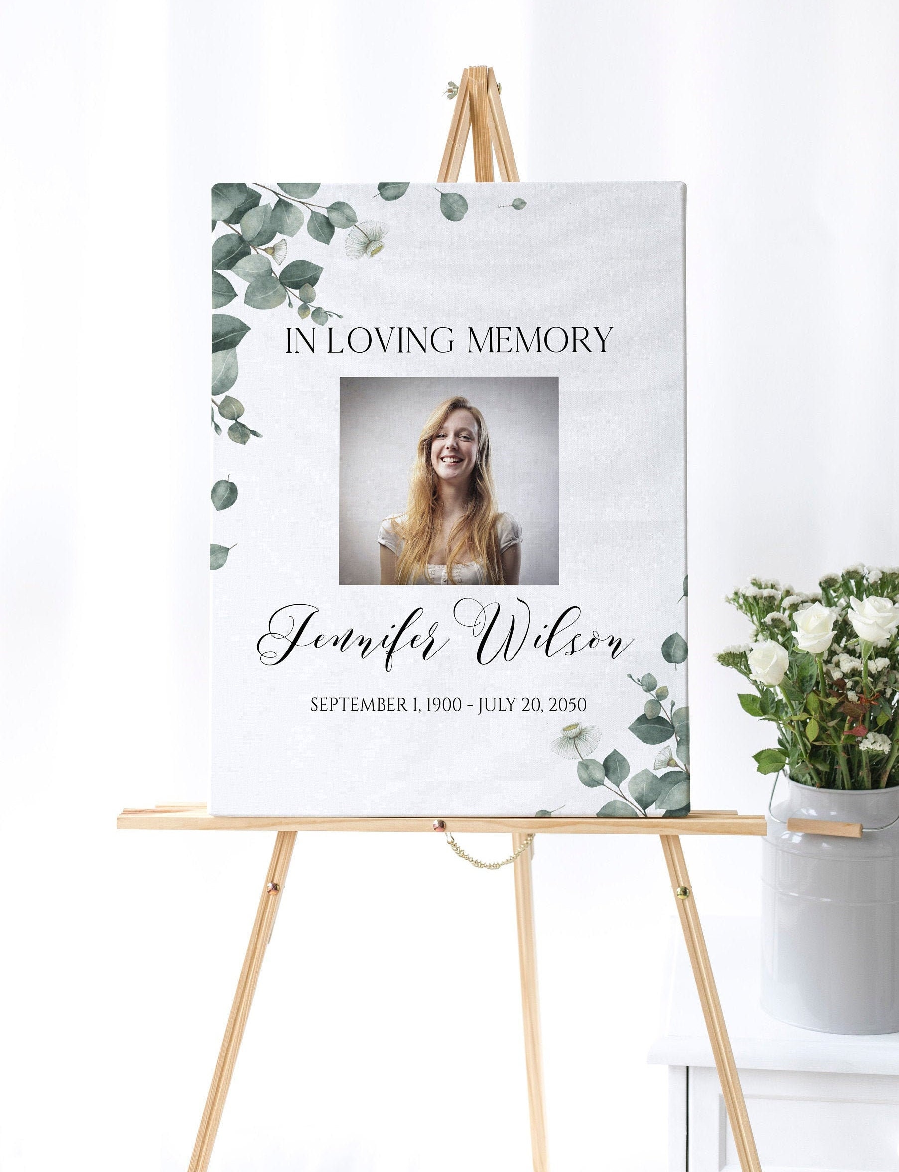 In Loving Memory Sign with Photo Memorial Service Ideas | Etsy