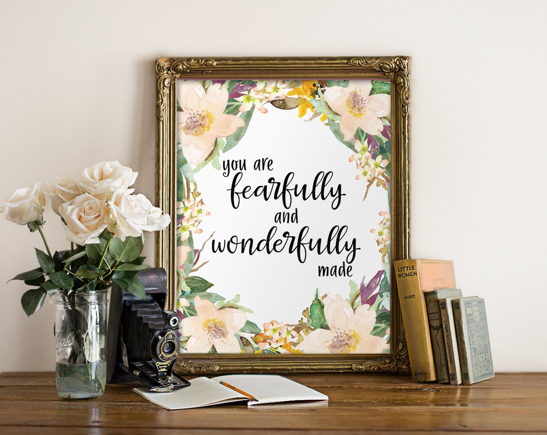 You Are Fearfully and Wonderfully Made, Nursery Bible Verse, Nursery ...