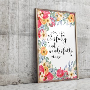 Fearfully and Wonderfully Made, Christian Nursery Wall Art Print ...