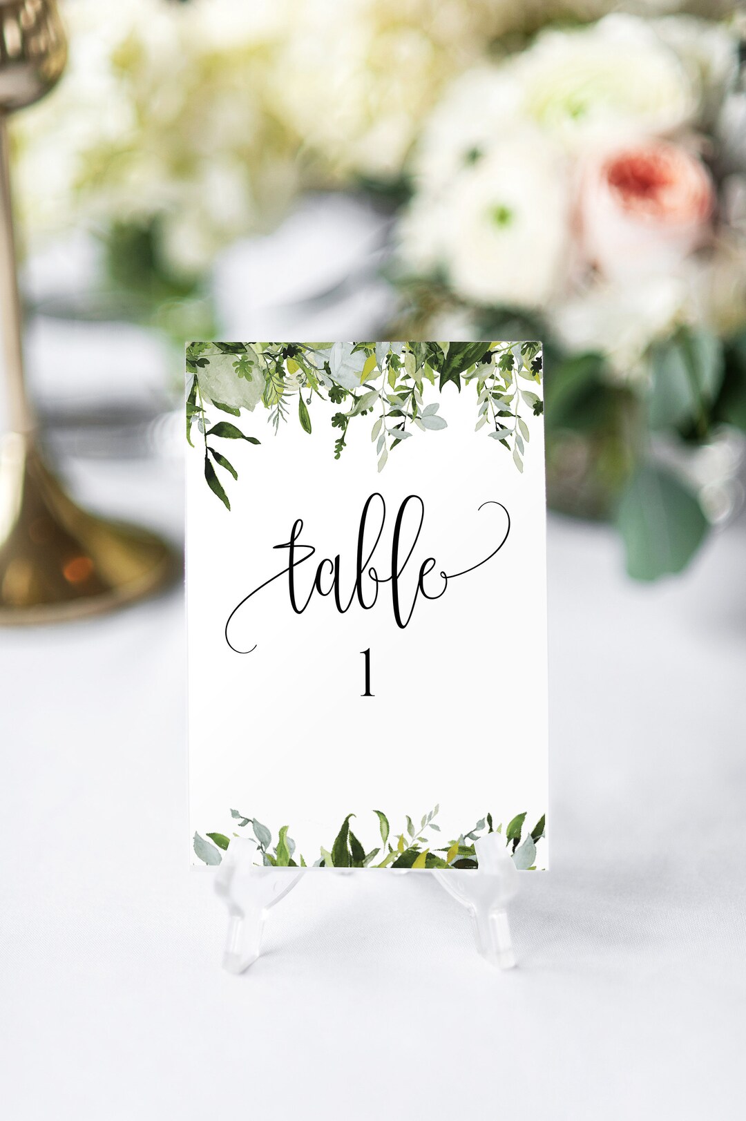 Baptism Table Number Template, Christening Decorations, Floral Baptism ...