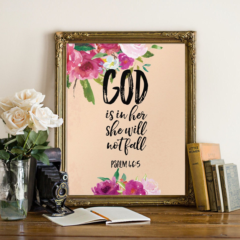 God is within her Nursery bible verse Printable verses Home | Etsy