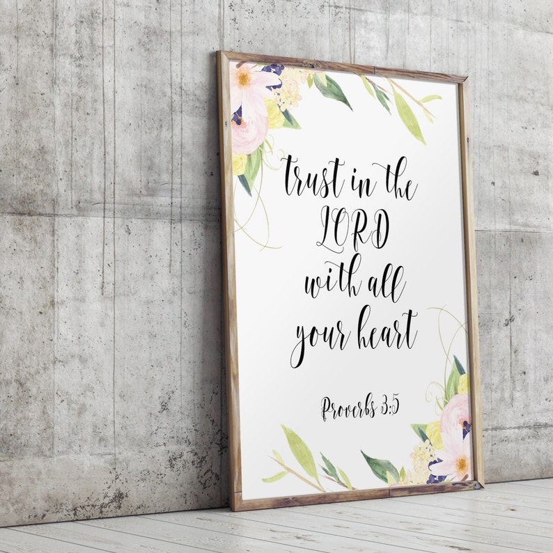 Bible Verses Proverbs 3:5 Trust in the Lord Scripture Art - Etsy Canada