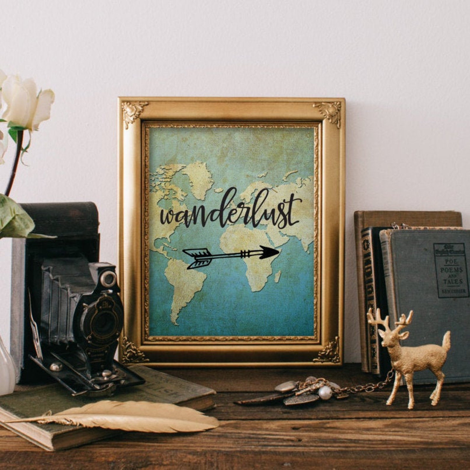 Wanderlust Print Travel Poster Printable Prints Travel Quote | Etsy