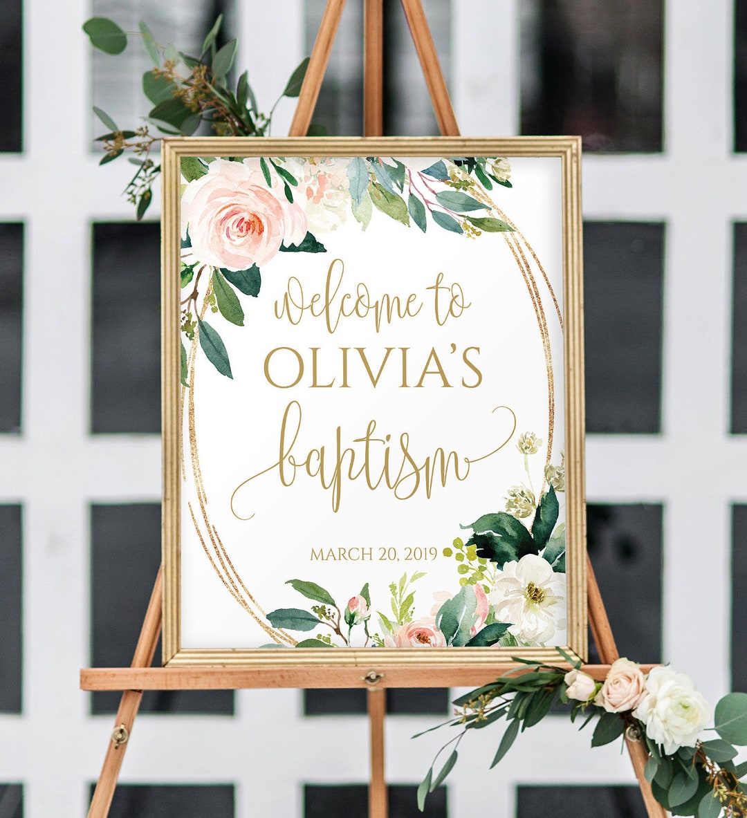Baptism Welcome Sign, Personalized Baptism Print, Custom Baptism Sign ...