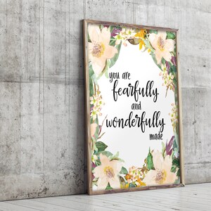 You Are Fearfully and Wonderfully Made, Nursery Bible Verse, Nursery ...