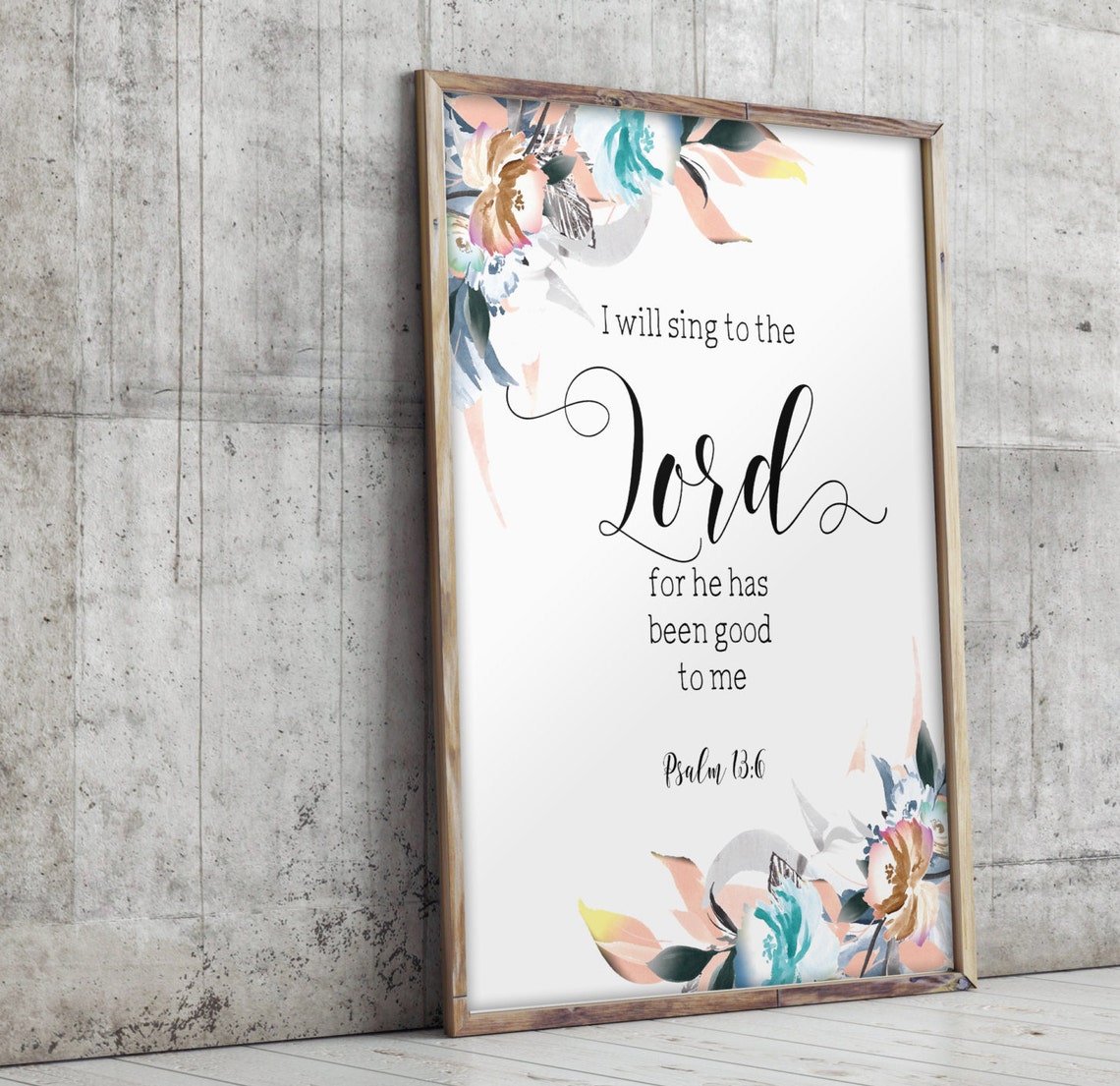 Christian Wall Art Decor Psalm 13:6 Inspirational Quote - Etsy