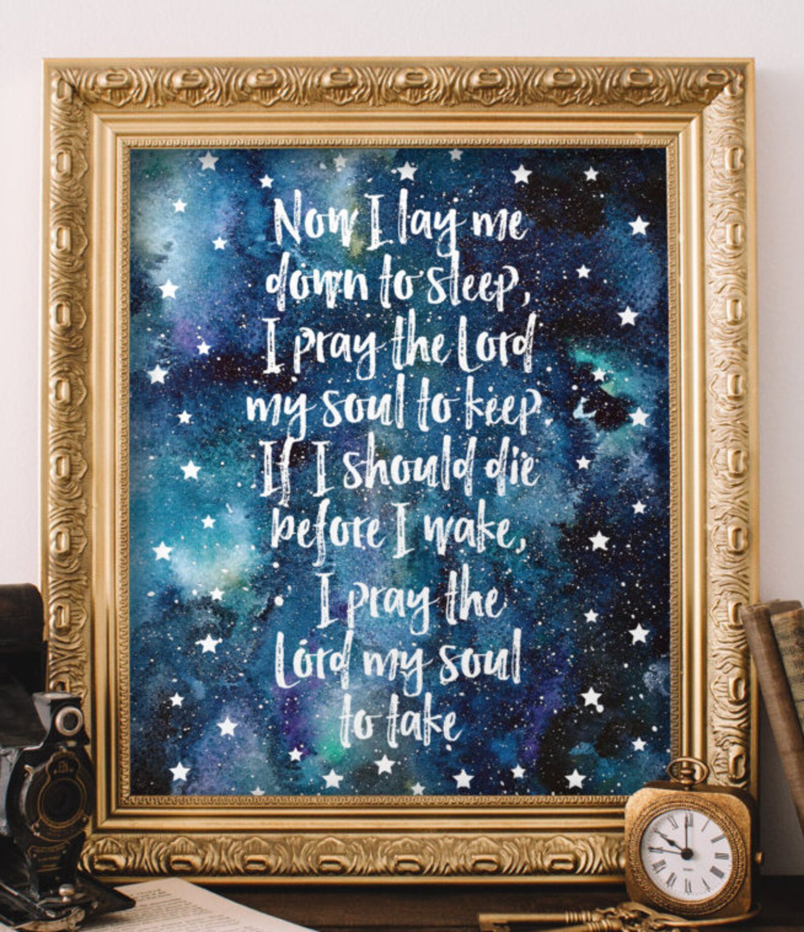 Bedtime prayer wall art Nursery bible verse Digital print | Etsy