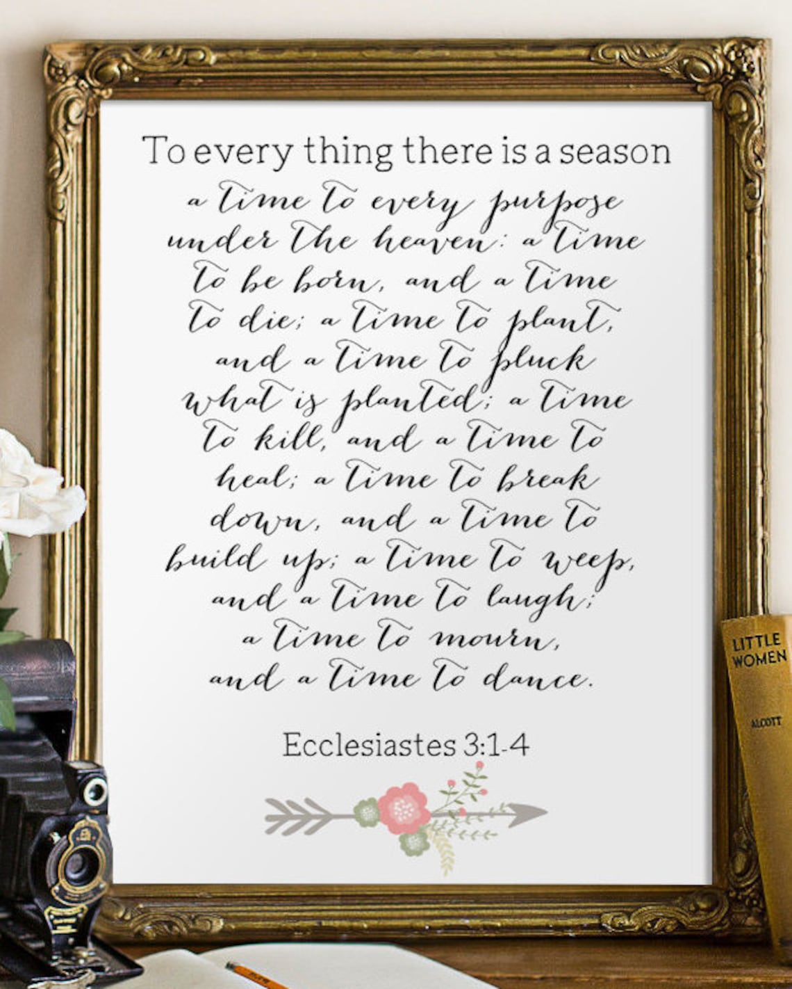 Ecclesiastes 3:1-4 Bible Verse Wall Art Printable Scripture | Etsy