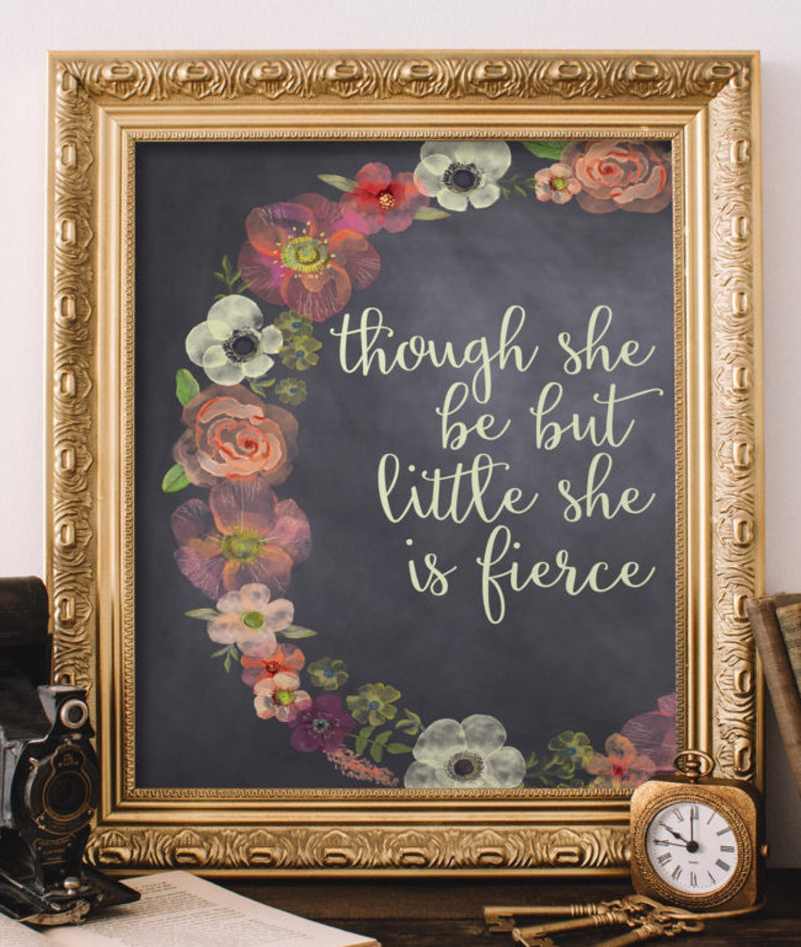 Though she be but Little she is fierce Shakespeare quote girl | Etsy