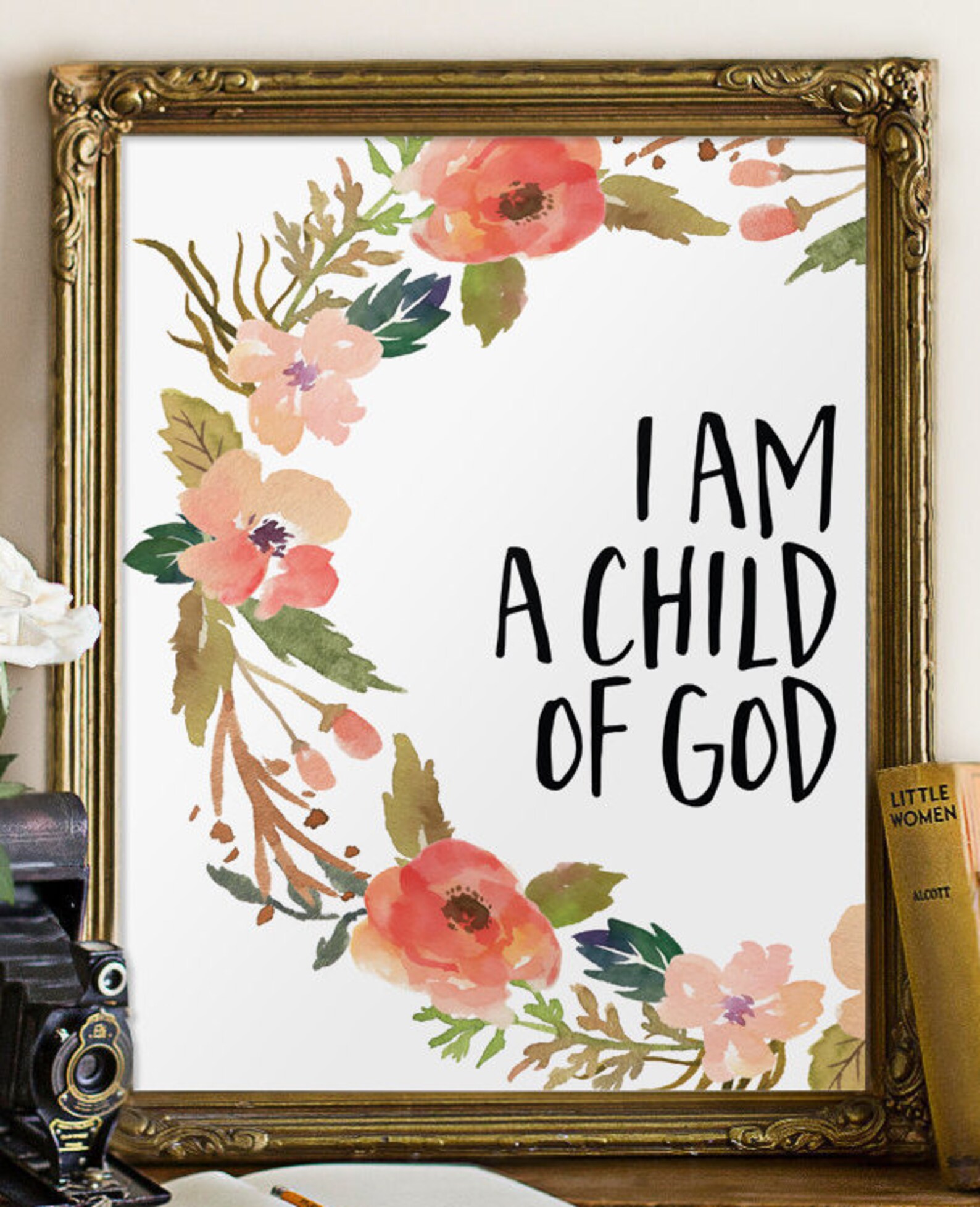 I am a child of god printable Bible verse print Nursery wall | Etsy