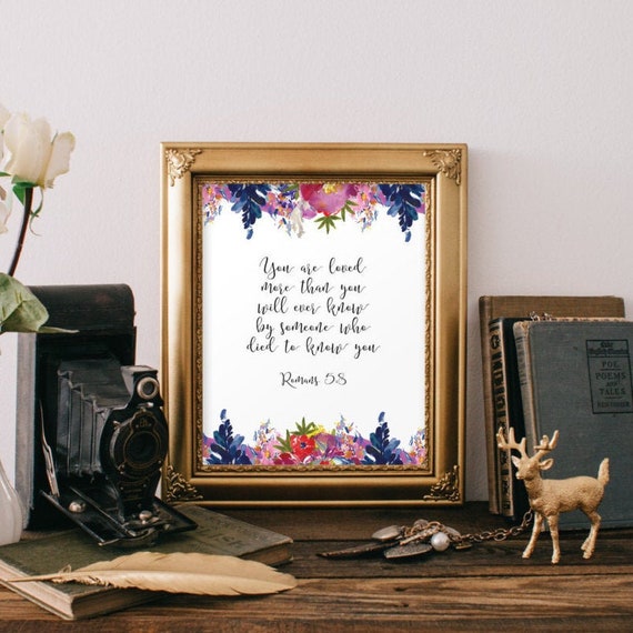 Printable Verses Romans 5:8 Inspirational Quote Bible Verse - Etsy