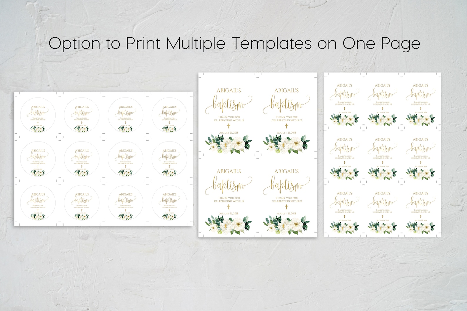 Round Favor Tags Template Printable Baptism Favor Tags First - Etsy