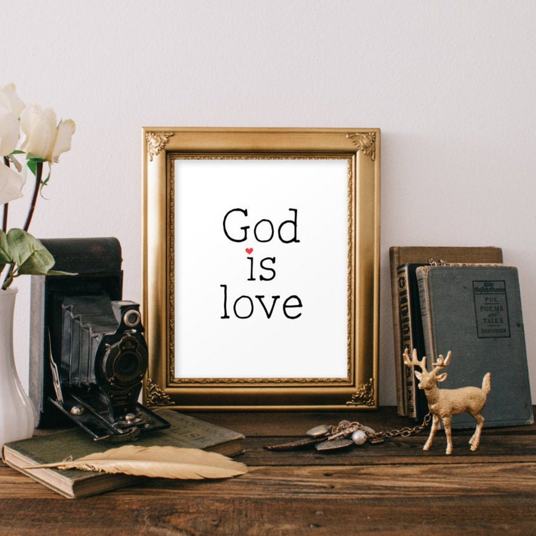 Scripture Art Print, God is Love Bible Verse, Christian Art, Bible ...