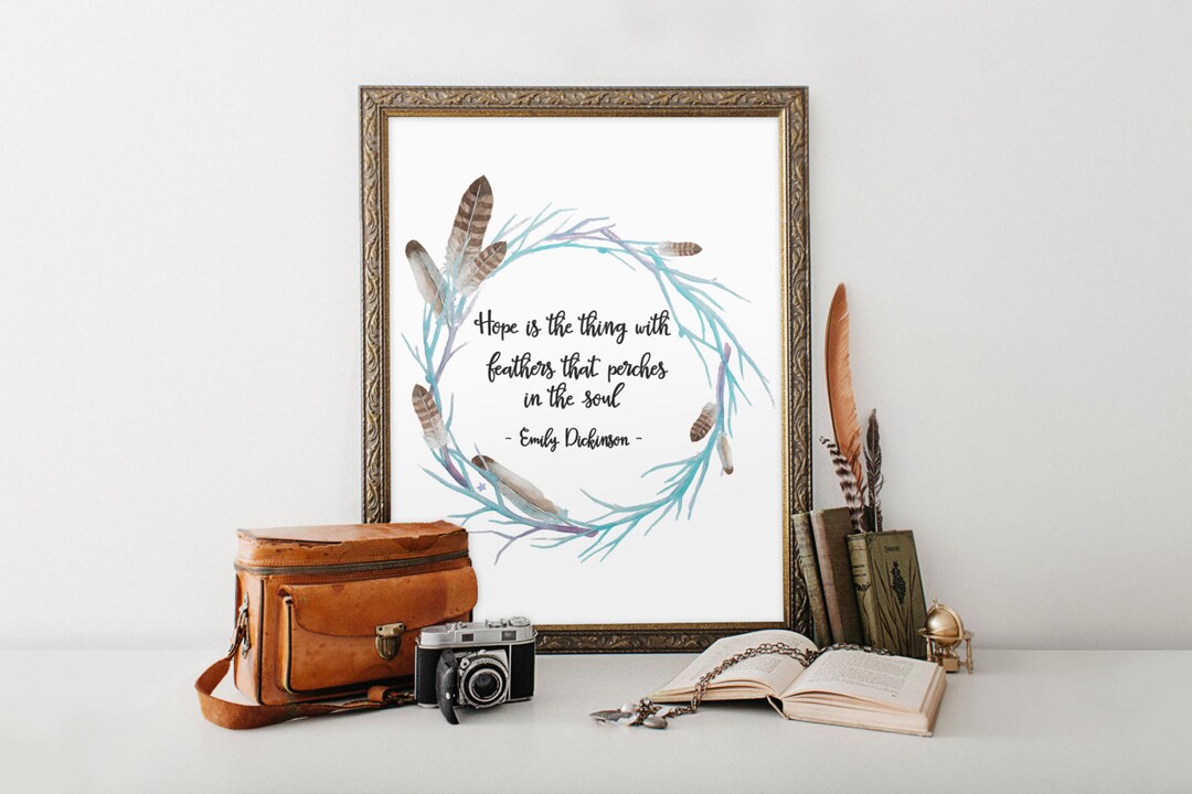 Feather Quote Art Print Wall Decor Printable Decoration Feather Print ...