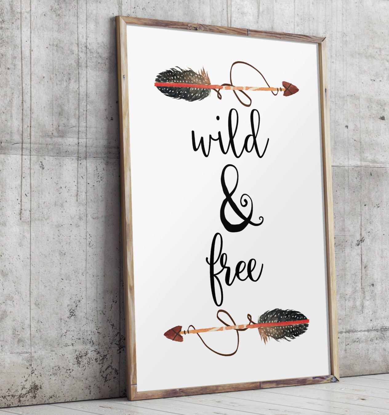Tribal Arrow Print Wild and Free Printable 8x10 Art Print | Etsy