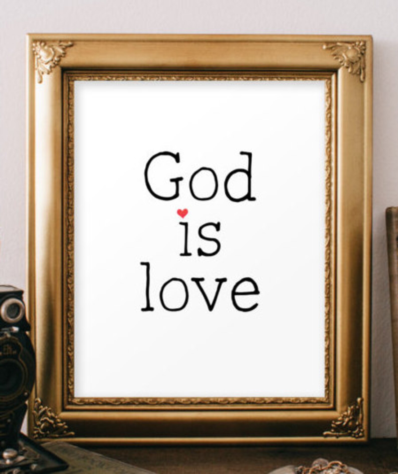 Scripture Art Print God is Love Bible Verse Christian Art | Etsy