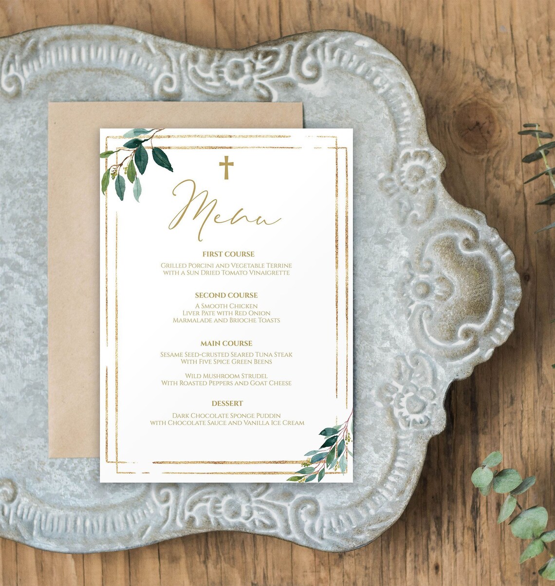 Baptism Menu Instant Download Greenery Baptism Menu Boy | Etsy