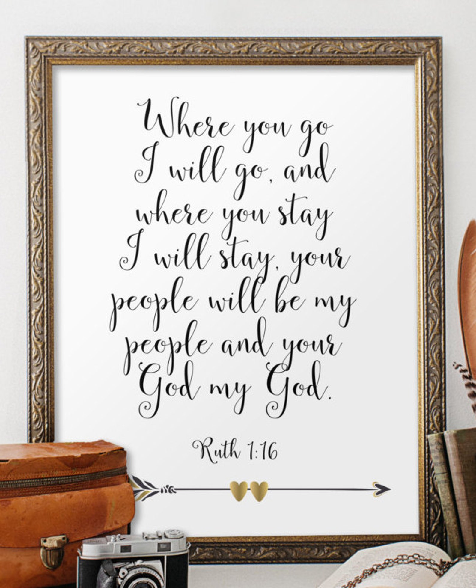 Ruth 1:16 Bible Verse Print Art Scripture Print Wedding | Etsy