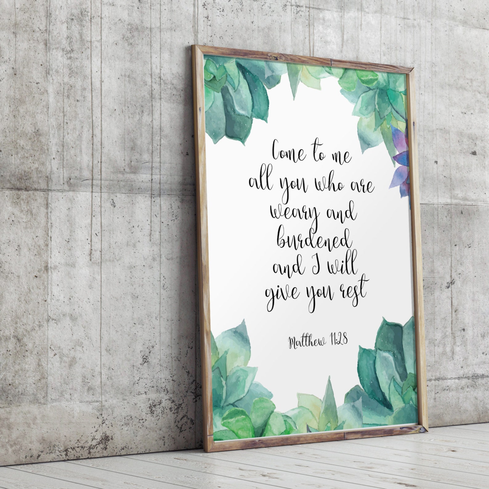 Christian Poster Matthew 11:28 Scripture Art Printable 8x10 - Etsy