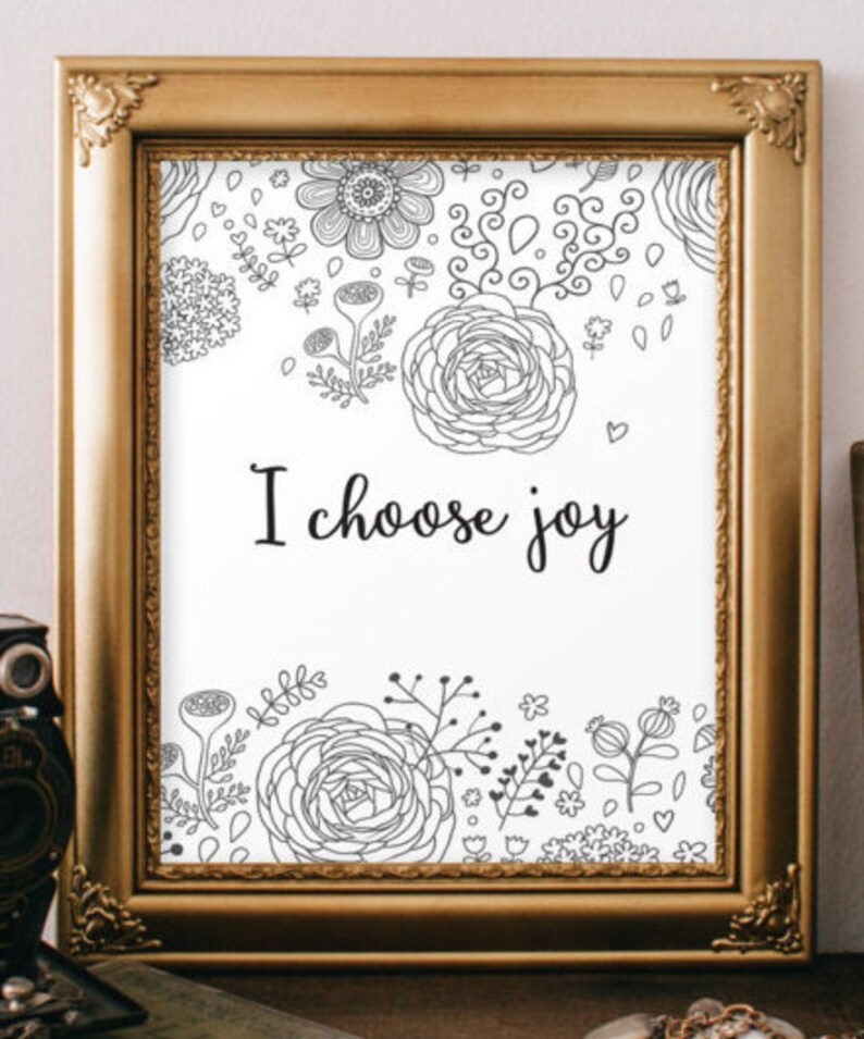 I Choose Joy Inspirational Quote Wall Art Decor 8x10 Print - Etsy