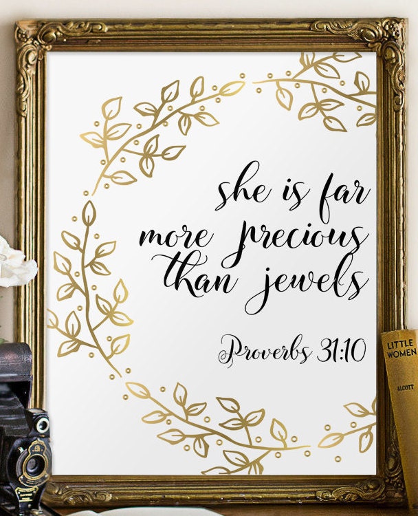 Nursery Wall Decor Printable Bible Verses Proverbs 31:10 | Etsy