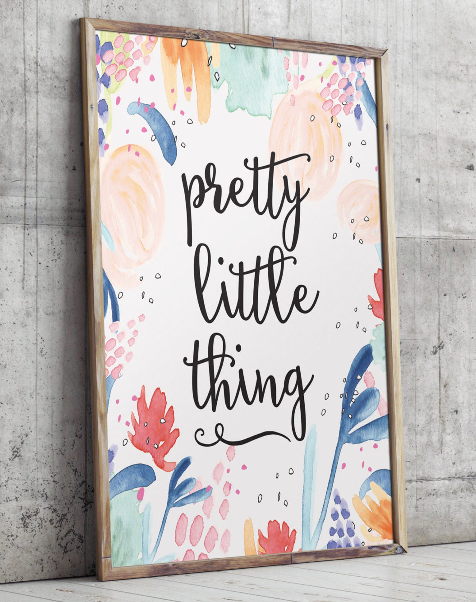 Girl nursery art Pretty little thing print typographic nursery | Etsy