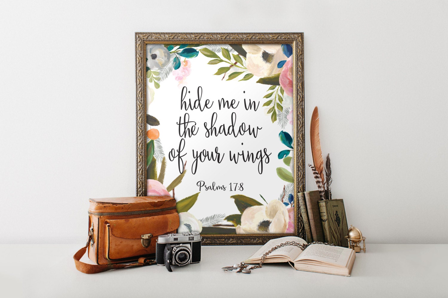 Wall art Bible Verse Art Printable Scripture decor Psalm 17:8 | Etsy