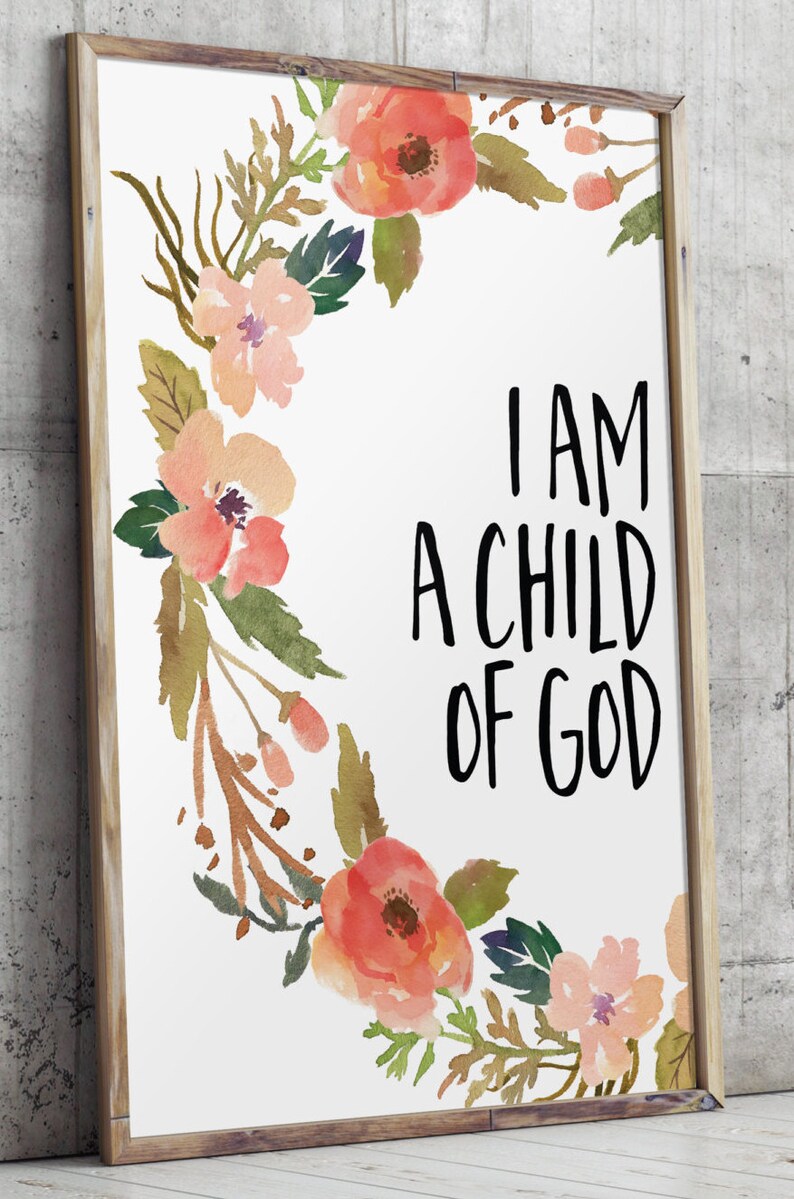 I Am a Child of God Printable Bible Verse Print Nursery Wall - Etsy Israel