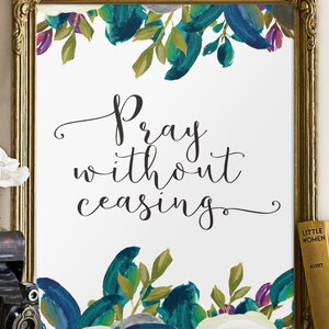 Christian Wall Art Bible Verse Art Pray Without Ceasing - Etsy