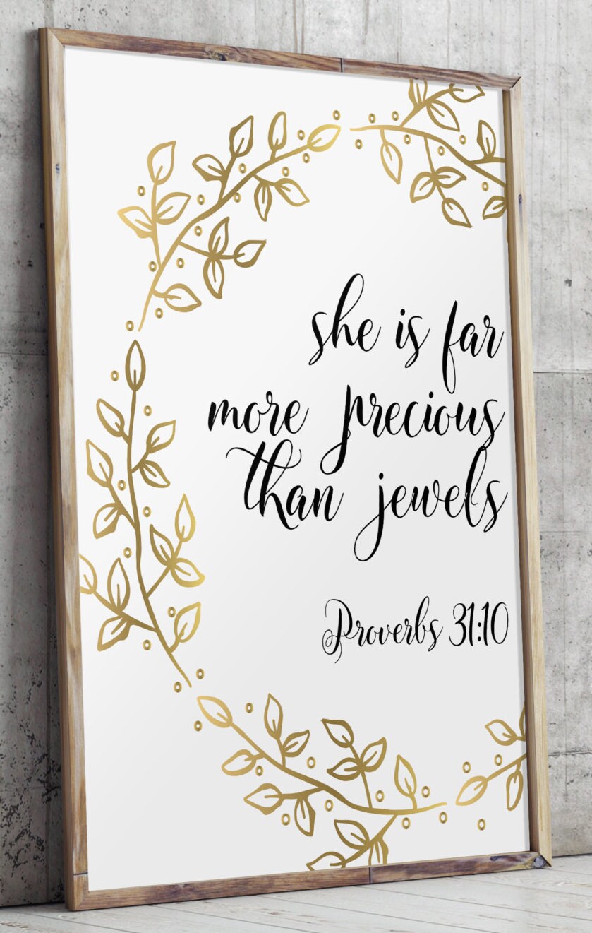 Nursery Wall Decor Printable Bible Verses Proverbs 31:10 | Etsy